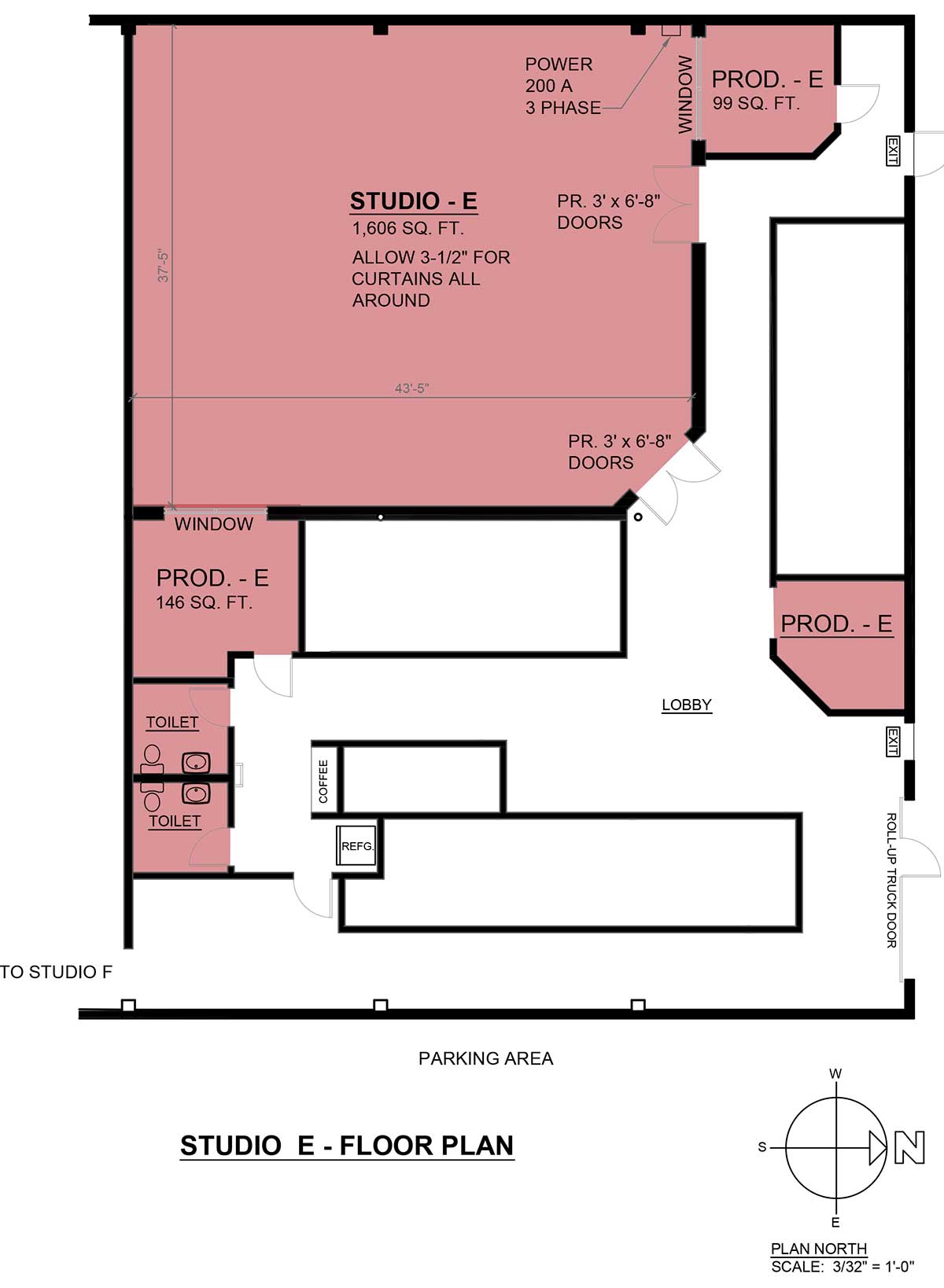 Studio E at Third Encore | 1,606 sq ft Live Event Production Studio